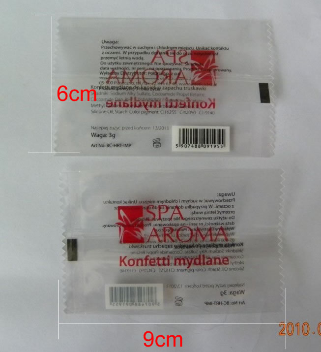 new middle sealed Cosmetics packaging bag ,compound bag